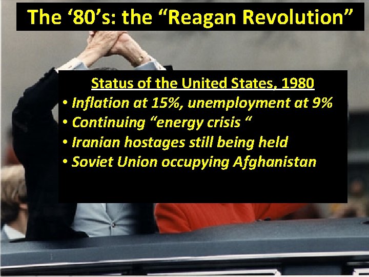 The 80s the Reagan Revolution Outline 1 Reagan