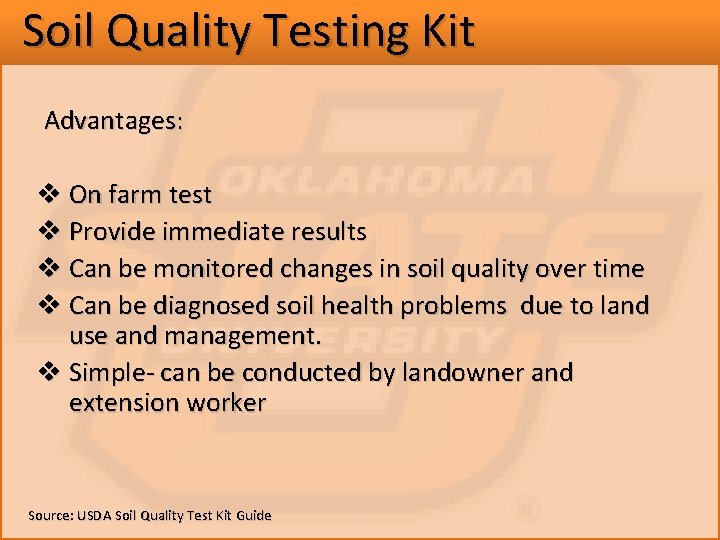 Title Simple Field Tests to Assess Soil Quality