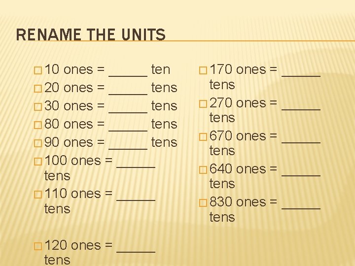 ENGAGE NY MATH MODULE 1 Lesson 1 Objective