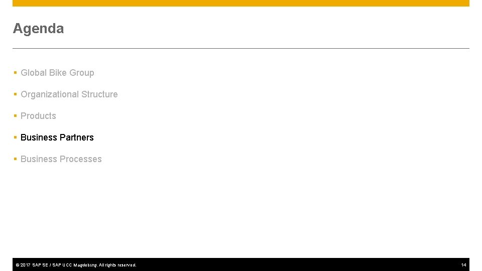 Global Bike Curriculum Introduction to S4 HANA using