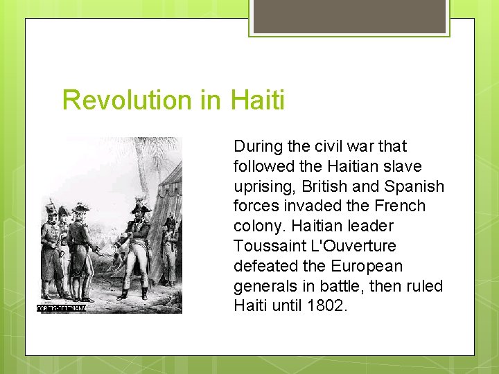 Revolution in Haiti Revolution in Haiti The vast