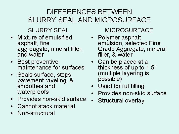 SLURRY SEAL PROJECTS By Richard Sampson Dustin Lang