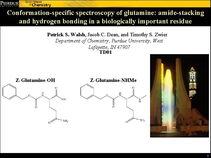 Conformationspecific spectroscopy of glutamine amidestacking and ...