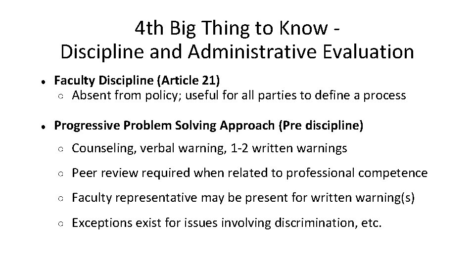 The Faculty Agreement An Overview Topics Brief History