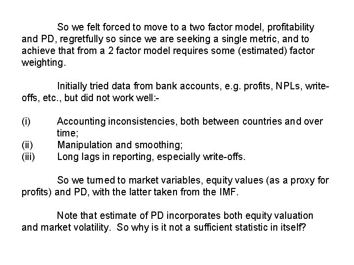 Search for a Metric for Financial Stability By