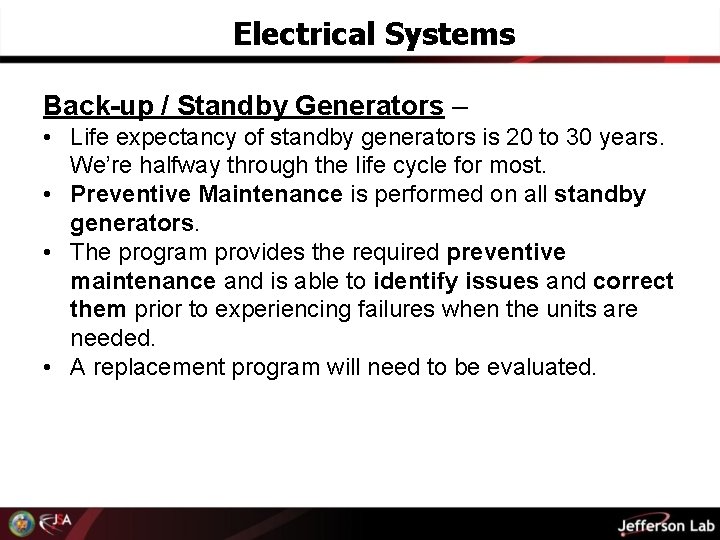 Facilities 20 Year Plan Facilities is responsible for