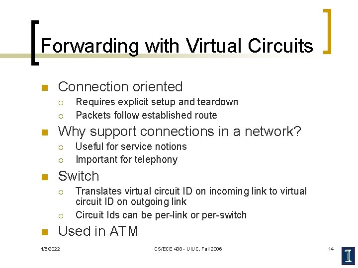 Packet Forwarding 162022 CSECE 438 UIUC Fall 2006