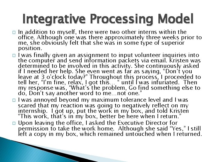 My Internship Experience Kimberly A Rabb Getting Started