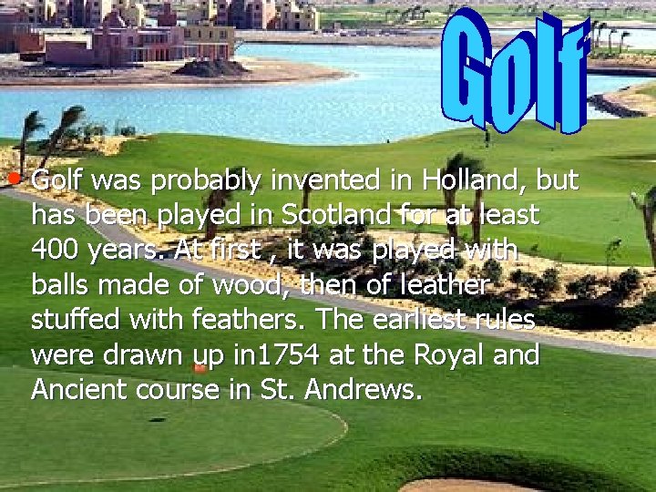 History of British sport Football golf cricket squash