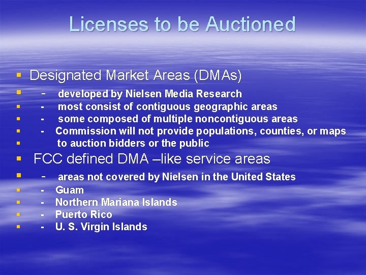 MVDDS Multichannel Video Distribution and Data Service Auction