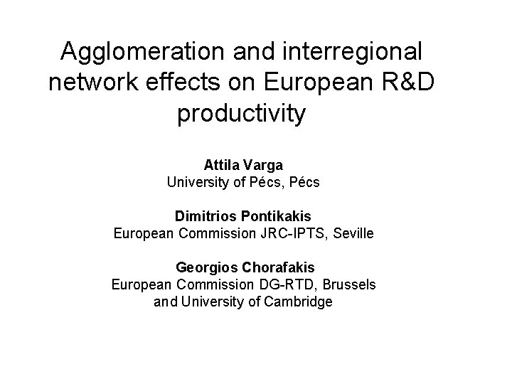 Agglomeration and interregional network effects on European RD