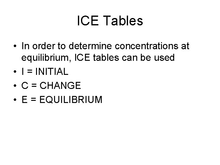 Value for K Large K 1 equilibrium will