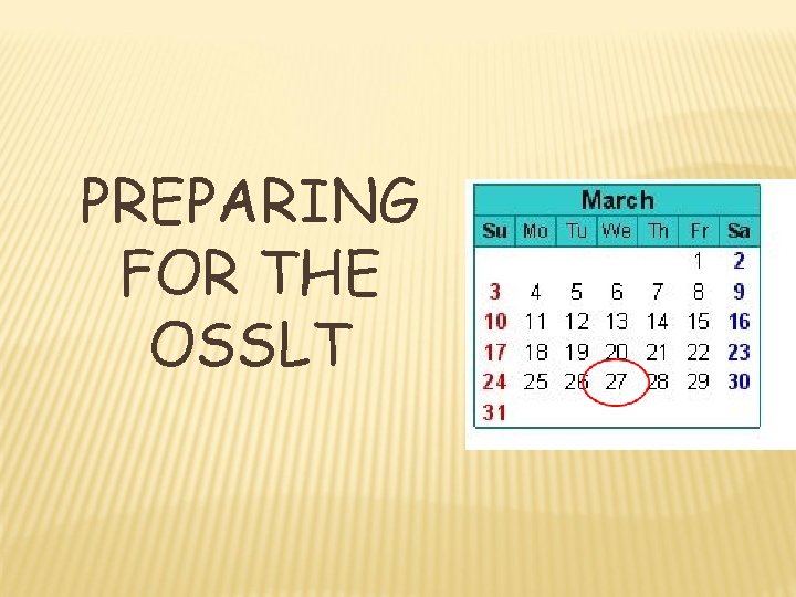 PREPARING FOR THE OSSLT WRITING A NEWS REPORT