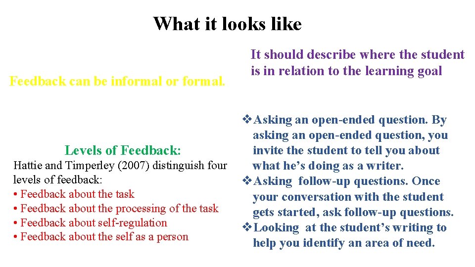 Feedback How can teachers engage learners in effectively
