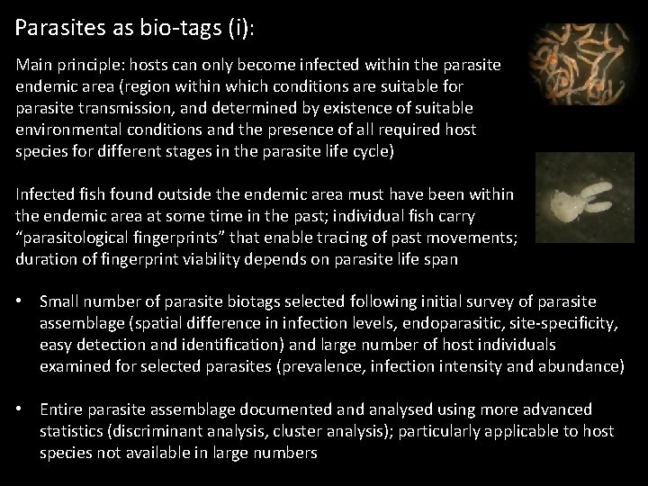 Using a parasite biotag to examine population structure