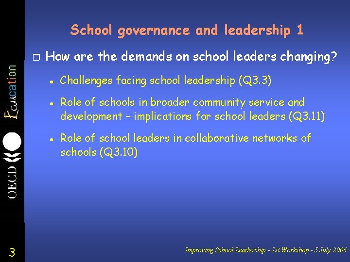 Improving School Leadership Guidelines for Country Background Reports