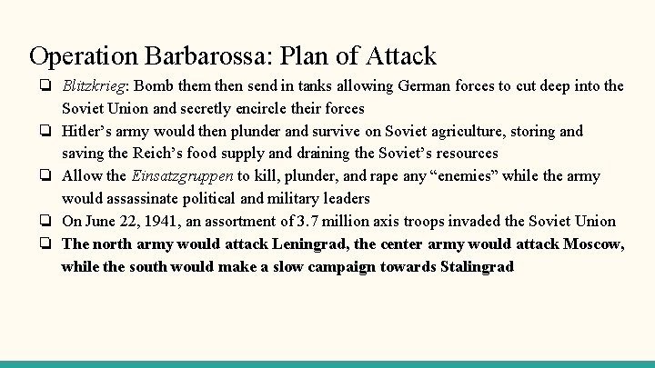 Operation Barbarossa Siege of Leningrad and the Battle