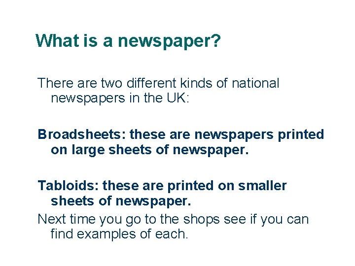 HOW TO WRITE A NEWSPAPER ARTICLE Day 1