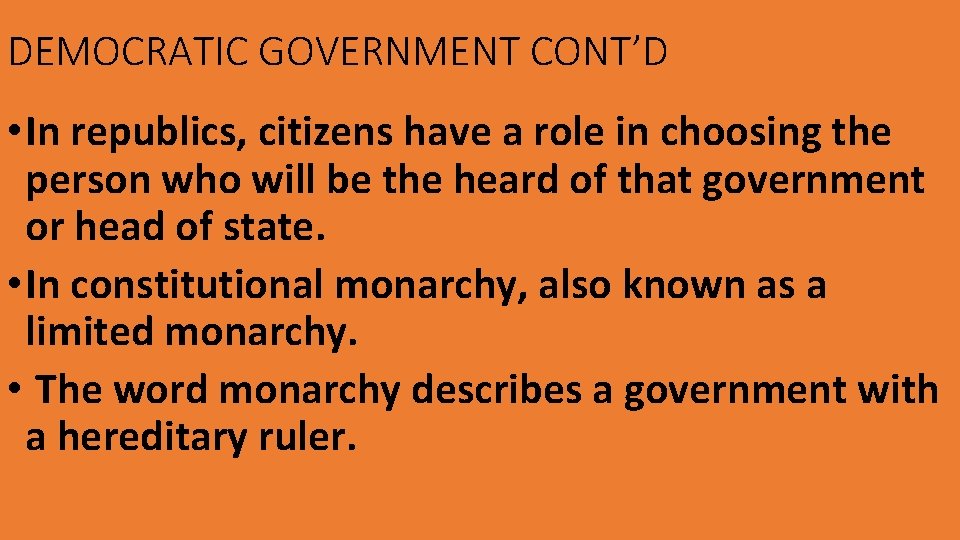 1 4 FORMS OF GOVERNMENT THE IMPORTANCE OF