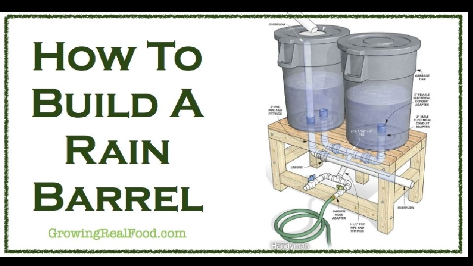 How to use a Rain Barrel 1 Why