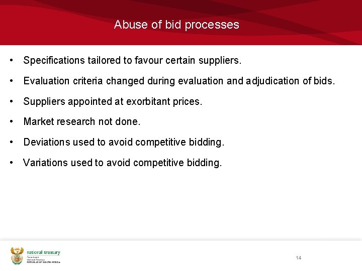 PROCUREMENT THROUGH DEVIATIONS Presentation to SCOPA OCPO National