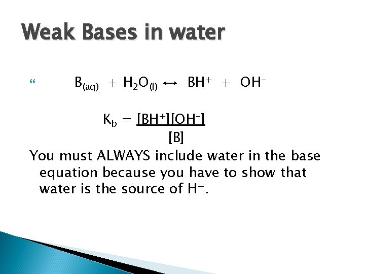 TOPIC 18 ACIDS AND BASES 18 2 Calculations