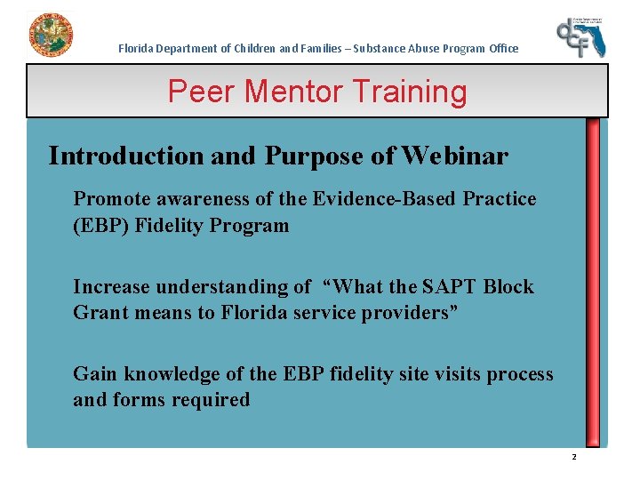 Florida Department of Children and Families Substance Abuse