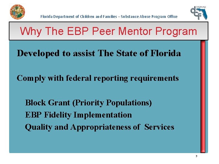 Florida Department of Children and Families Substance Abuse