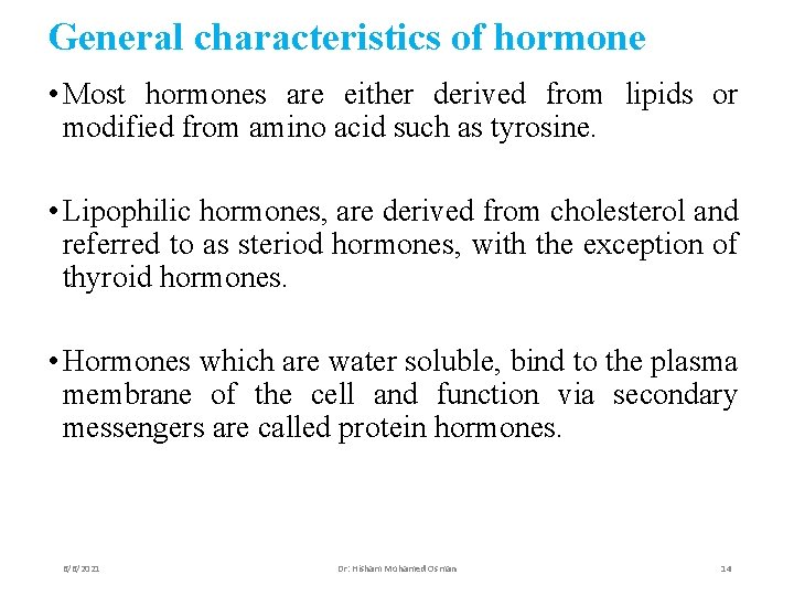 Introduction Hormones and signal transduction 662021 Dr Hisham