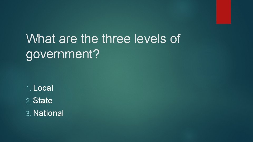 Three Levels of Government LOCAL ALBANY STATE GEORGIA