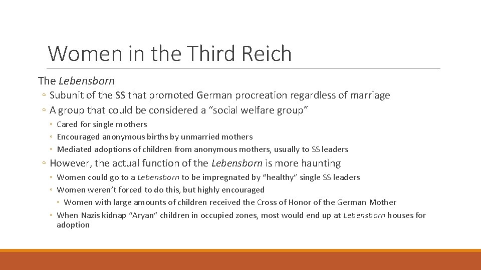 Women in the Third Reich Daily Question What