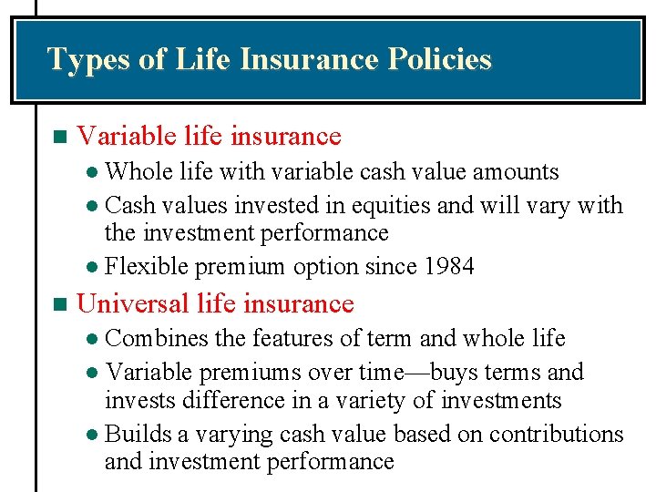 CHAPTER 26 Insurance Operations Chapter Objectives Present the