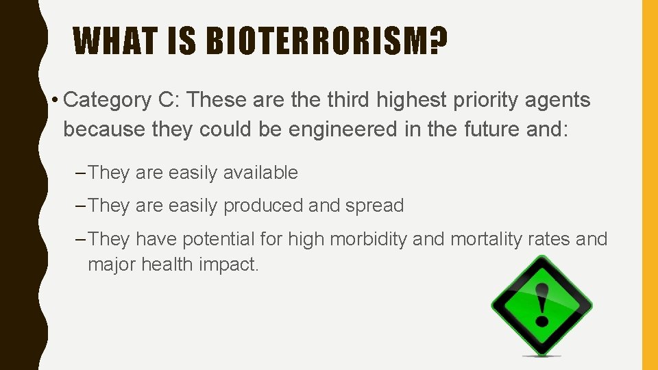 BIOTERRORISM AND BIOSECURITY THE AGRICULTURAL INDUSTRY AND YOU