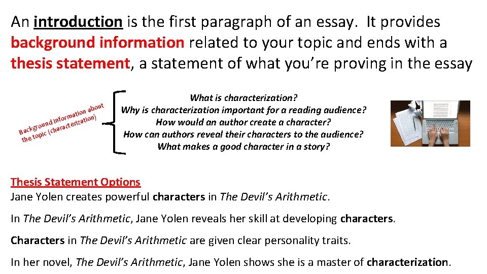 An introduction is the first paragraph of an