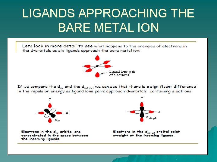 METAL LIGAND BONDING IN TRANSITION METAL COMPLEXES VALENCE