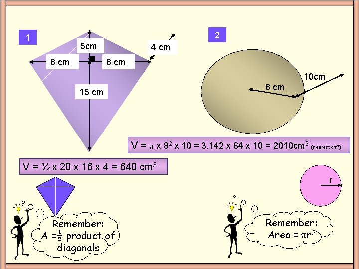 Volume of a Prism Remember Prisms are 3