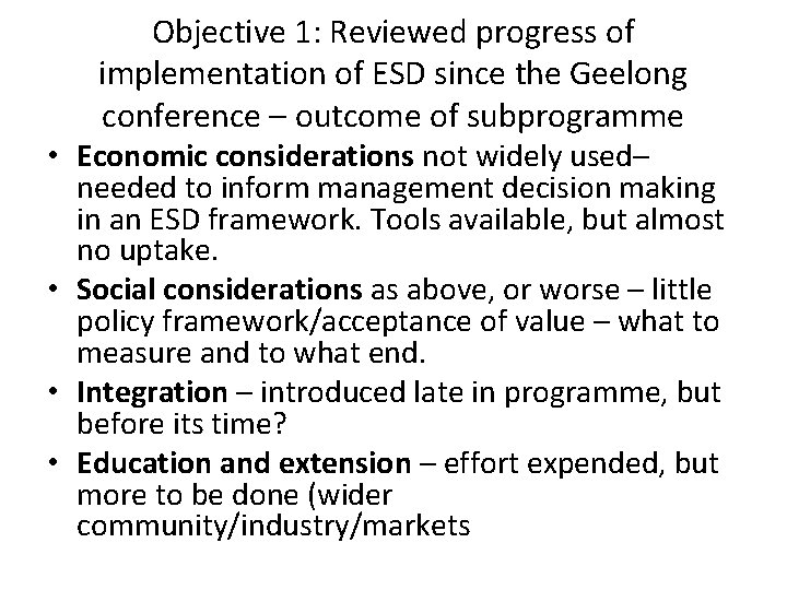 Day 2 Progress so far with workshop objectives