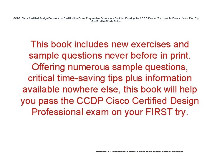 CCDP Cisco Certified Design Professional Certification Exam Preparation