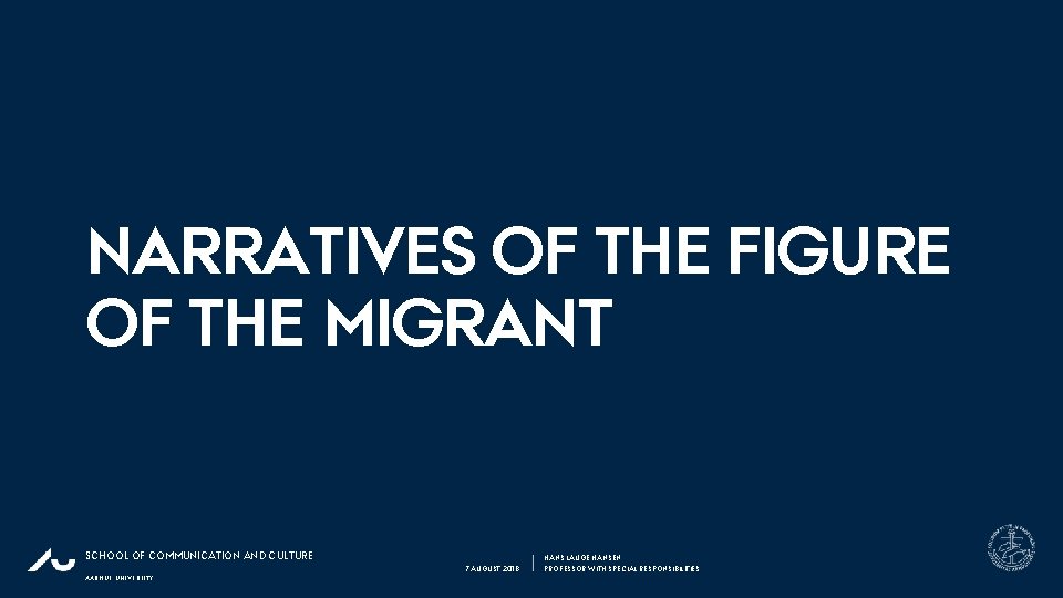 NARRATIVES OF THE FIGURE OF THE MIGRANT SCHOOL