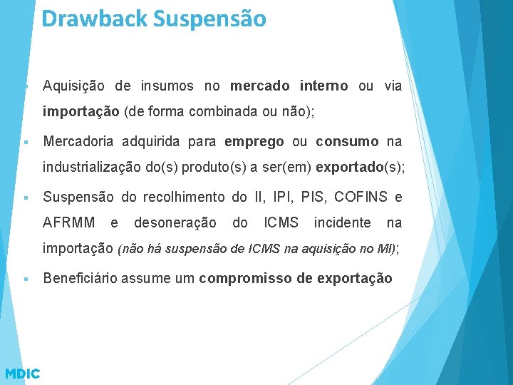 Drawback Integrado Federao das Indstrias do Estado de