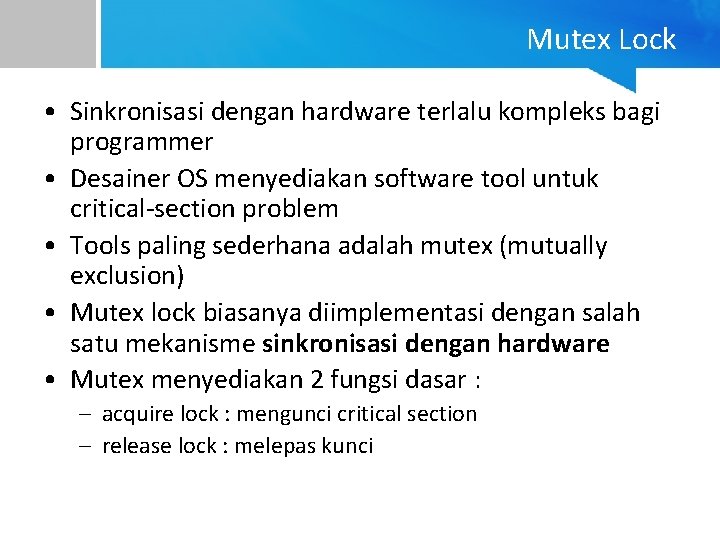 Sinkronisasi Proses Materi Latar Belakang Masalah Critical Section