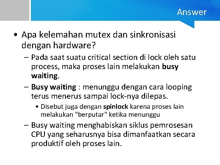 Sinkronisasi Proses Materi Latar Belakang Masalah Critical Section