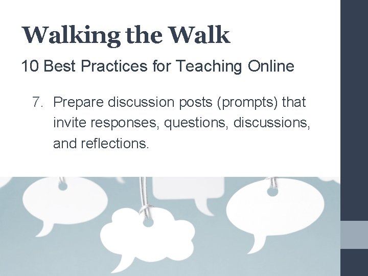 Walking the Talk 10 Best Practices for Teaching