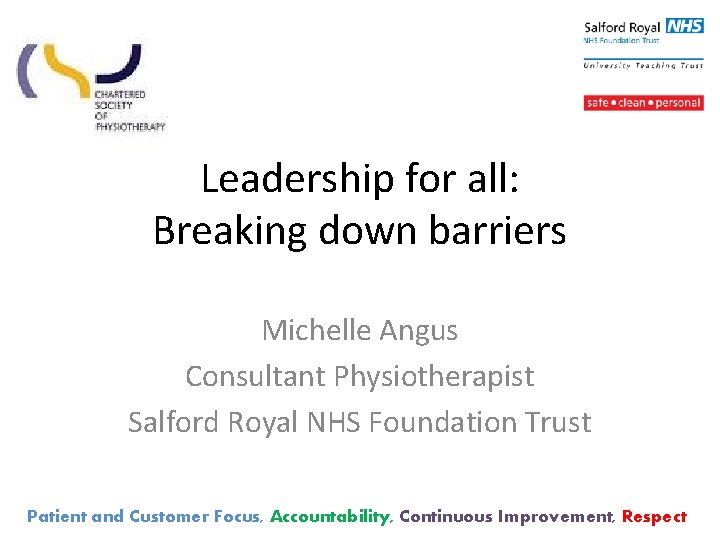 Leadership for all Breaking down barriers Michelle Angus