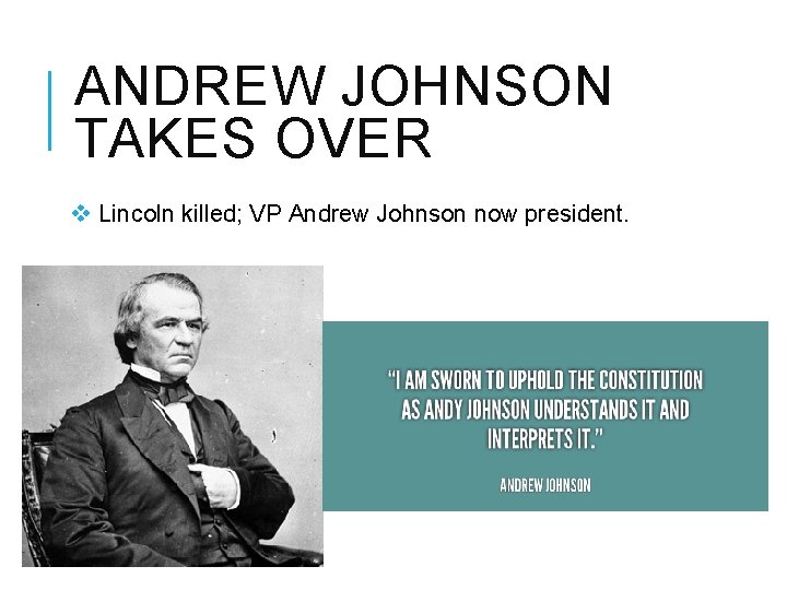 PRESIDENTIAL RECONSTRUCTI ON Chapter 16 Part 2 BACKGROUND