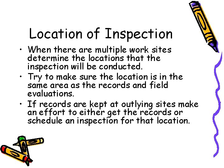How to Survive an Inspection Questions What type
