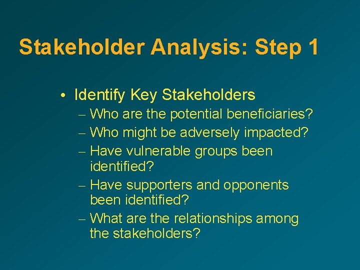 DLab Fall 2005 Disacare August 2005 Stakeholder Analysis