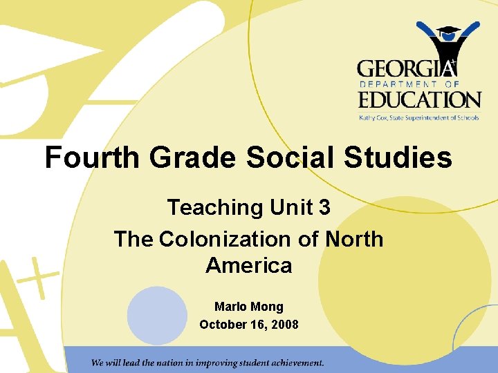 Fourth Grade Social Studies Teaching Unit 3 The
