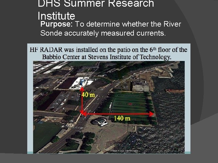 VALIDATION OF AN ULTRA HIGH FREQUENCY RADAR RIVER
