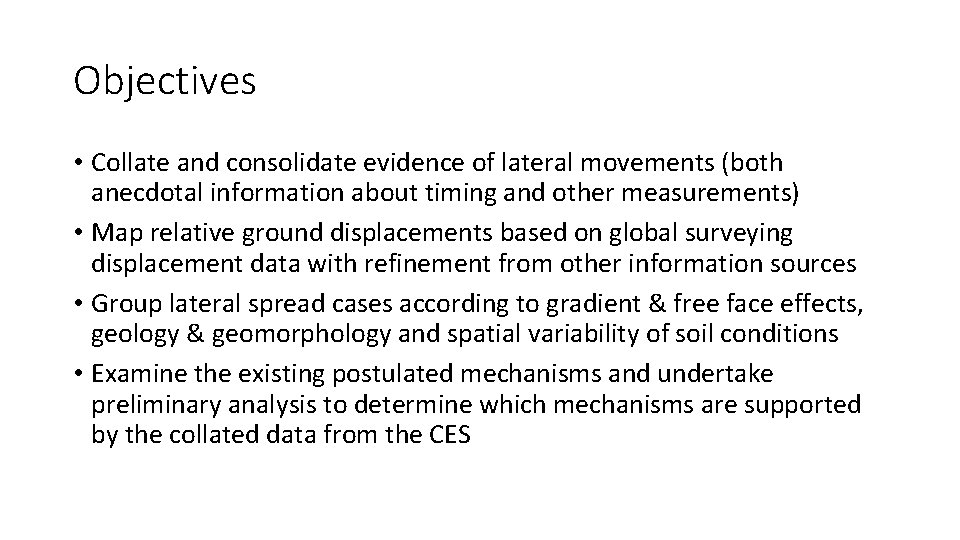 Background The existing methods for estimating lateral spread